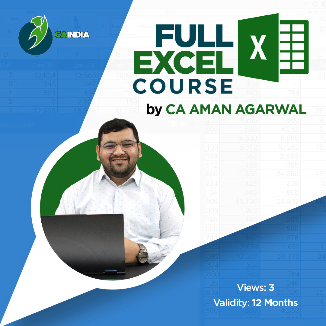 Excel Course by CA Aman Agarwal – CA INDIA